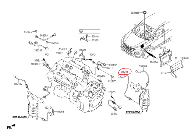39210-3CDA0 OEM Rear Right Oxygen O2 Sensor For Kia Sorento 3.5L for ...