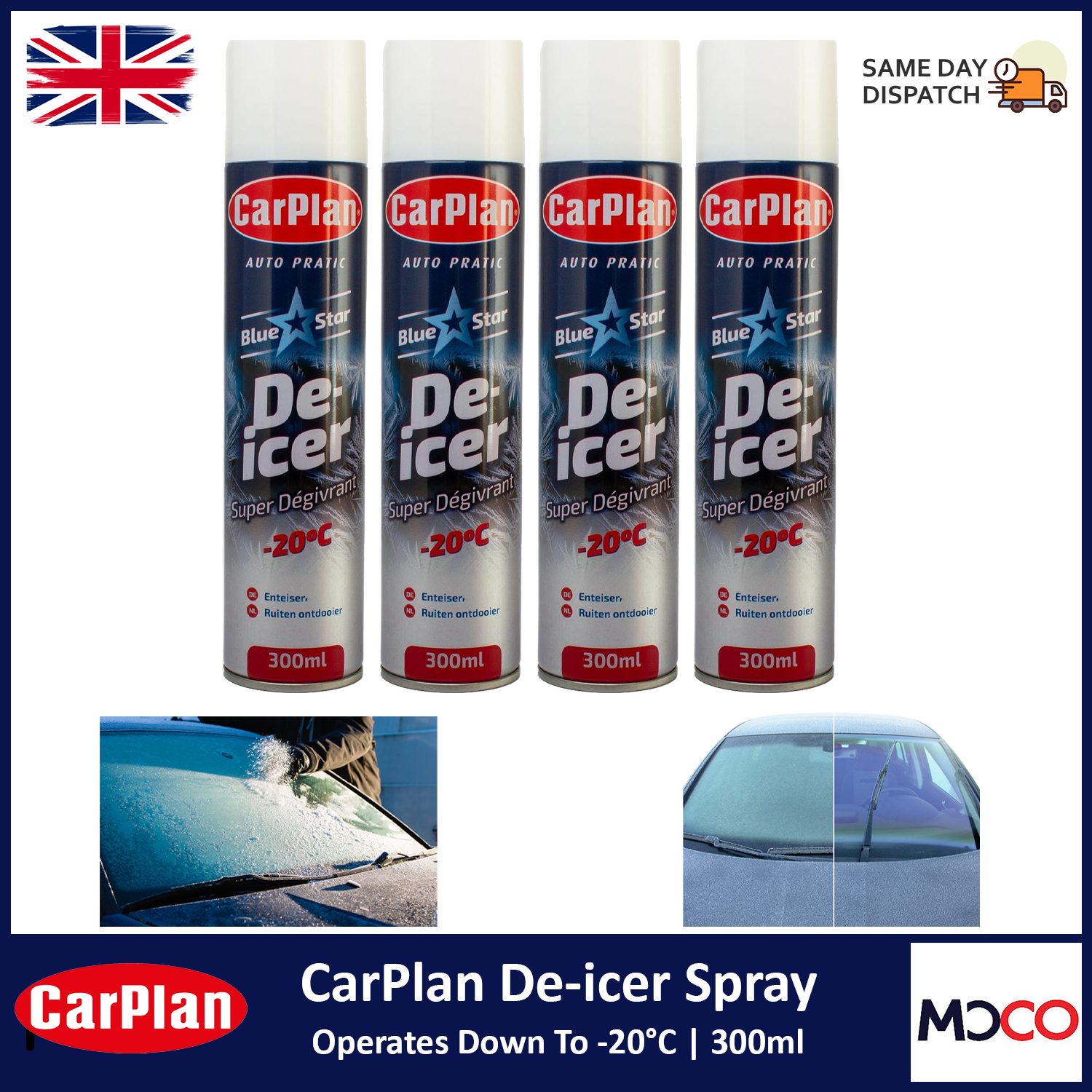 CarPlan Car Window Windscreen Lock De Icer Spray Antifreeze Frost Ice ...