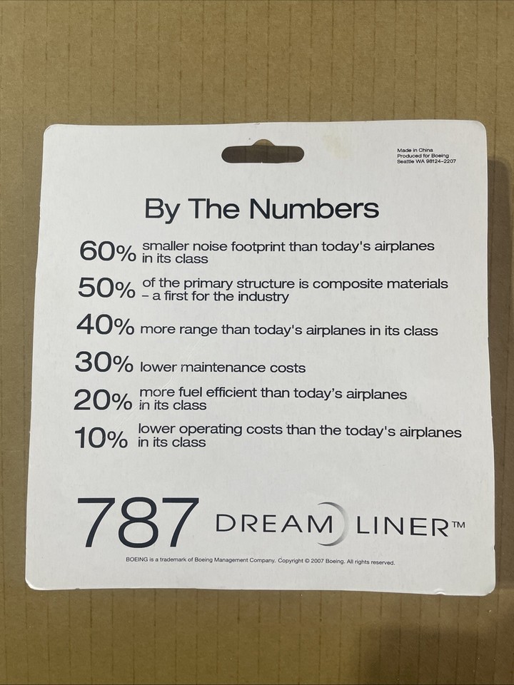 RARE BOEING 787 DREAMLINER AIRPLANE COLLECTIBLE BOEING AIRPLANE 1:400 ...