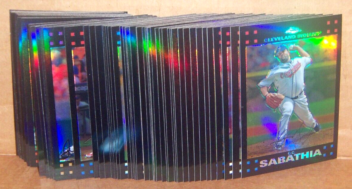 Lot of 60 Different 2007 Topps Chrome Refractor Baseball Cards - See ...