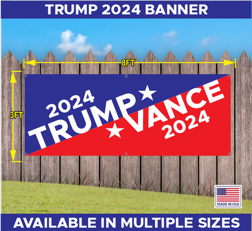 TRUMP VANCE MAGA BANNER- RED WHITE AND BLUE | eBay