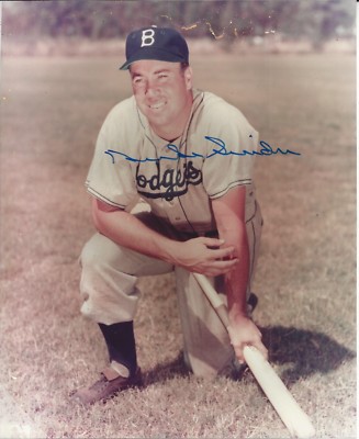 Duke Snider Autographed 8x10 Color Photo Kneeling Leaning on Bat ...