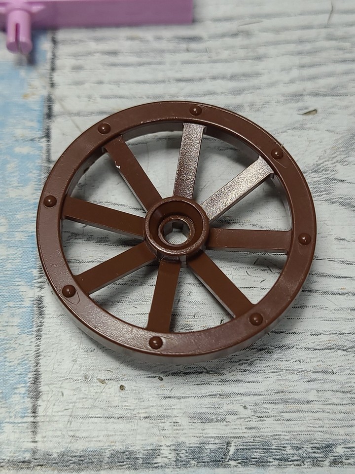 1x Light Pink Lego 24055 Vehicle Base with 2 X 4489 Wagon Wheels | eBay UK