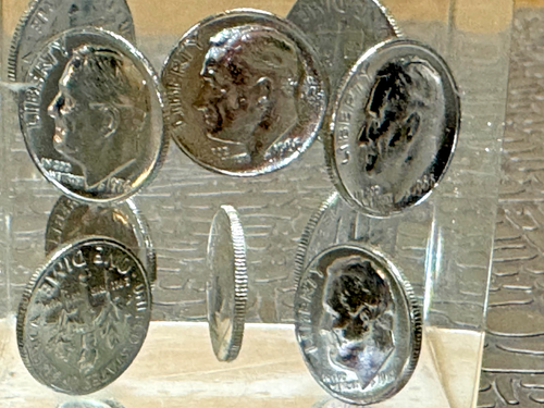 Acrylic Dime Paper Weight 1965-75 Dimes inside (10 Dimes) | eBay