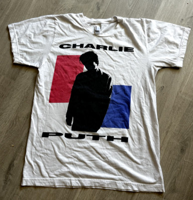 Charlie Puth Red White and Blue Pop Squares White T-Shirt Size S | eBay