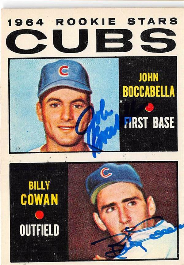 John Boccabella Billy Cowan autographed baseball card 1964 Topps #192 ...