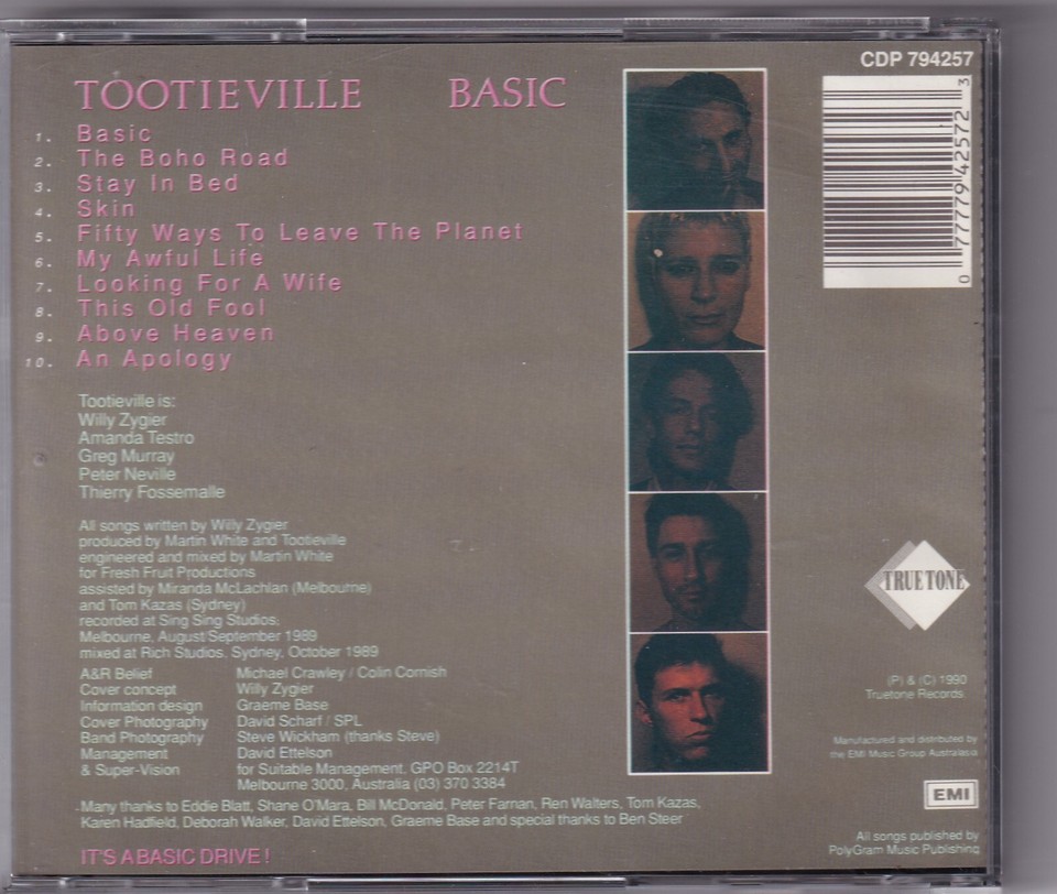 Tootieville Basic original release CD 1990 Willy Zygier True tone ...