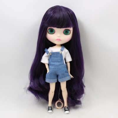 Deep purple hair bangs Blythe doll make up Dudu tooth Factory Joint ...