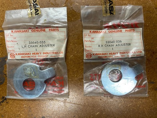 NOS KAWASAKI OEM MB1 MB1A LH & RH REAR CHAIN ADJUSTER CAMS 33040-035 ...