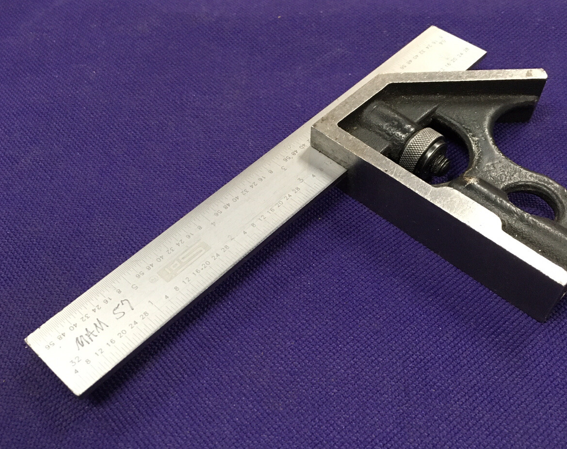 MIXED Box of Machinist Tools - SPI Protractor, Starrett Hook Rule ...