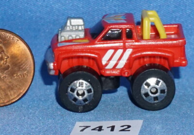 MICRO MACHINES 1987 ROADCHAMPS RED 4 x 4 TRUCK with YELLOW ROLL BAR ...