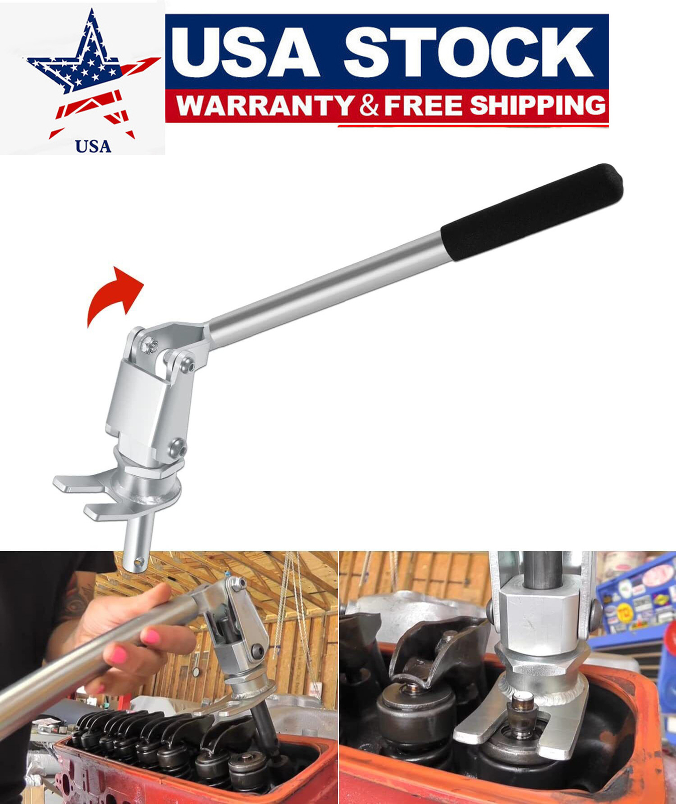 66784 Proform Valve Spring Compressor Remove, Stud Mount, Fits All 3/8 ...