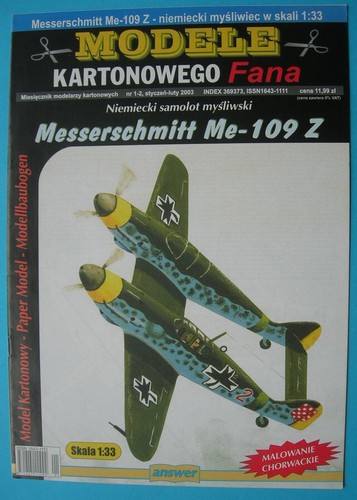 Answer MKF 1-2 (1-2/2003) - German fighter Messerschmitt Me-109Z | eBay