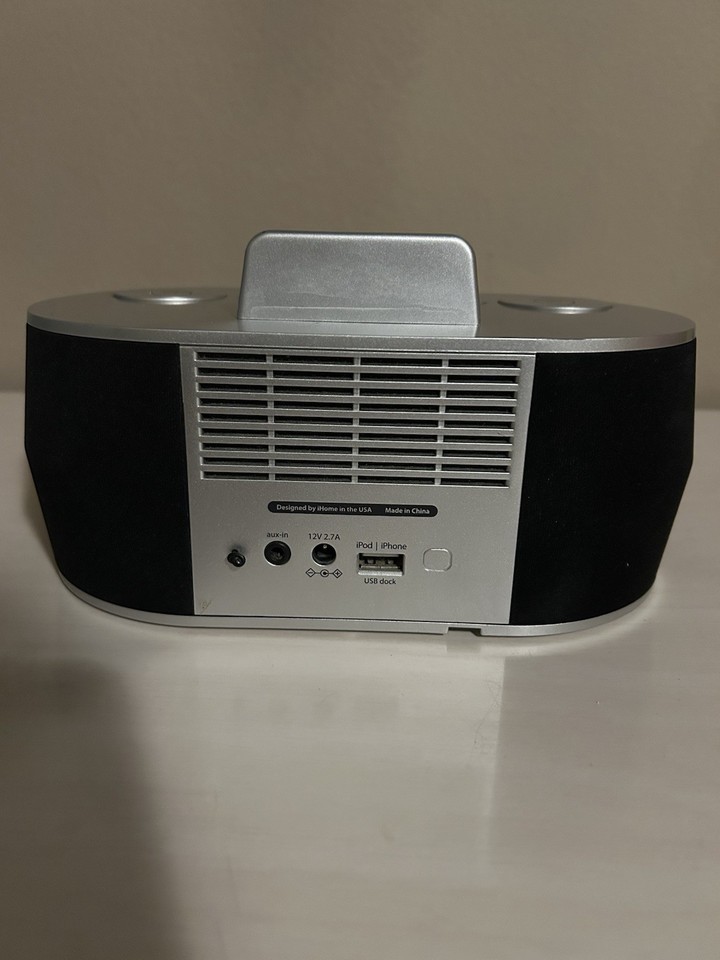 iHome iD38 iPod Docking Station Alarm Clock Speaker System with Power ...