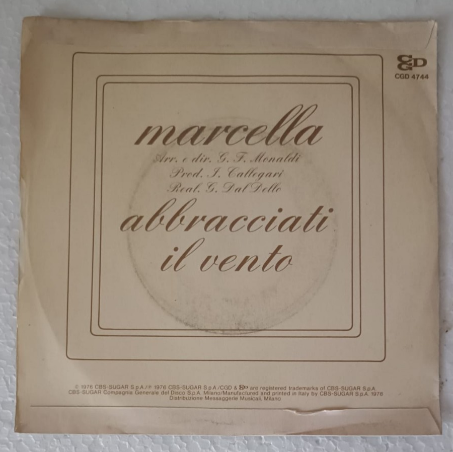 Marcella - ABBRACCIATI - IL VENTO - 45 giri 7'' RPM disco CGD 4744 | eBay