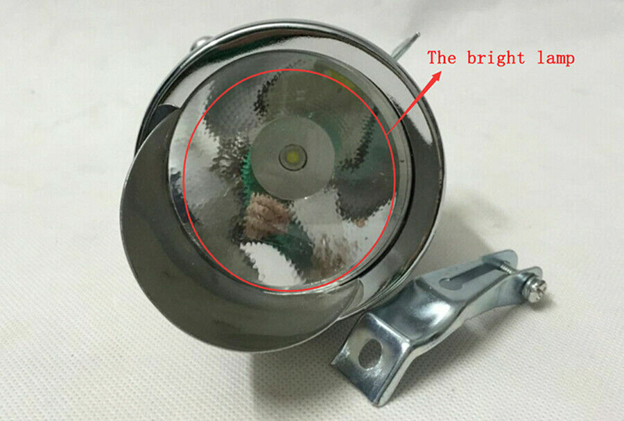 Chrome Bright LED Vintage Bike Retro Bicycle Headlight Front Head Light ...