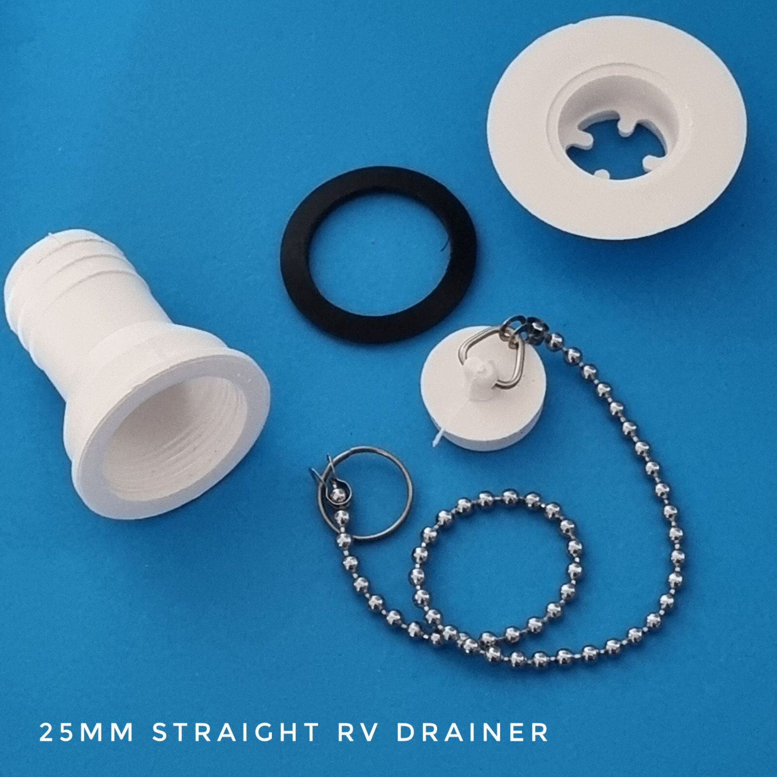 RV 25mm straight waste outlet drain kit - e.g. Dometic Cramer sink ...