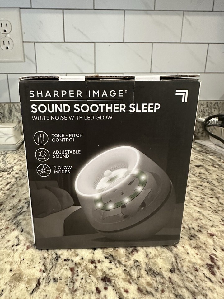 Sharper Image Sound Soother Sleep White Noise Machine with LED Glow ...