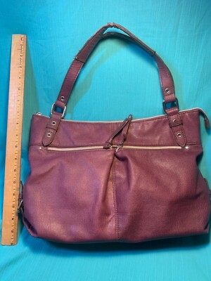RELIC Zippered Shoulder Handbag Purse Deep Red / Maroon / Burgundy ...