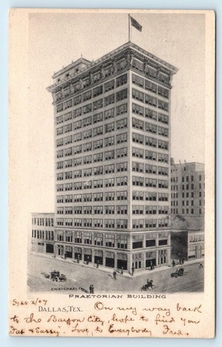 DALLAS, TX Texas ~ PRAETORIAN BUILDING 1907 Cars Postcard | eBay