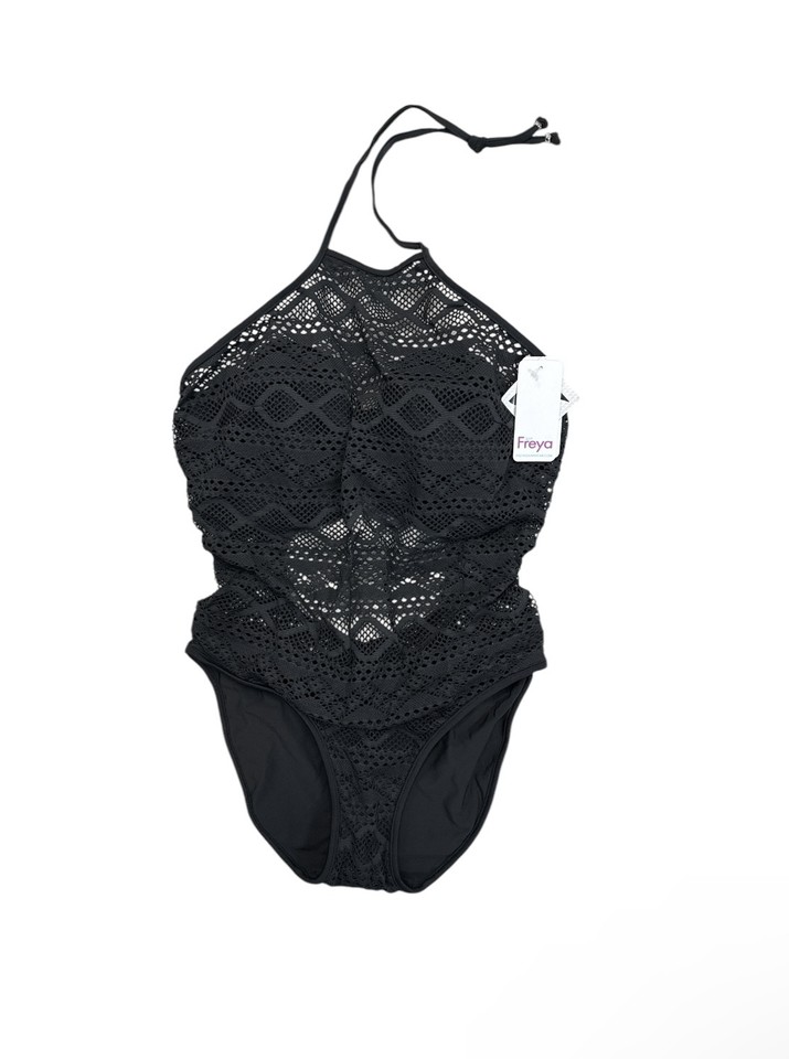 Freya BLACK Sundance Underwire High Neck Cutout Swimsuit, US 32DDD | eBay