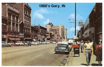 1950's Gary, Indiana Street Scene Post Card Refrigerator Magnet Gift ...