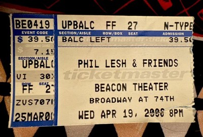 PHIL LESH & FRIENDS - GRATEFUL DEAD - APRIL 19, 2000 - BEACON THEATRE ...