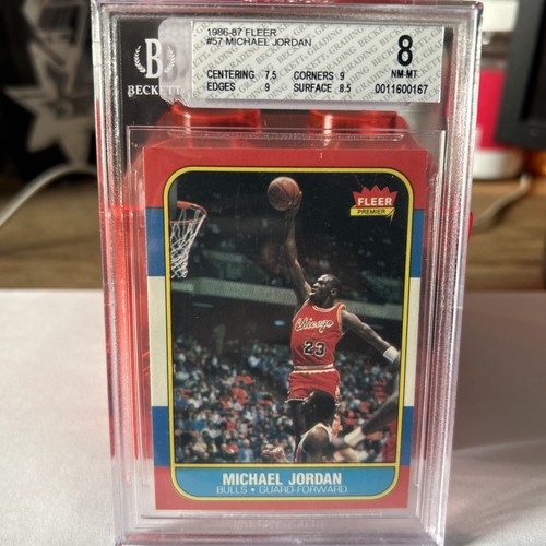 1986-87 Fleer Michael Jordan #57 Rookie Card. BGS 8!! | eBay