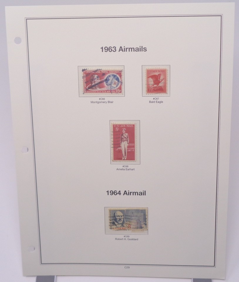 US stamps on Mystic Heirloom pages Scott stamps C1-C147: all are ...