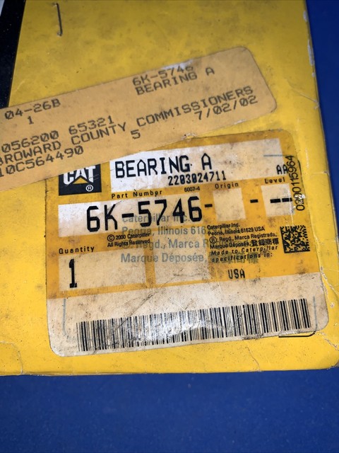 CAT 6K5746 - Bearing Assembly Fits Caterpillar 6k-5746 for sale online ...
