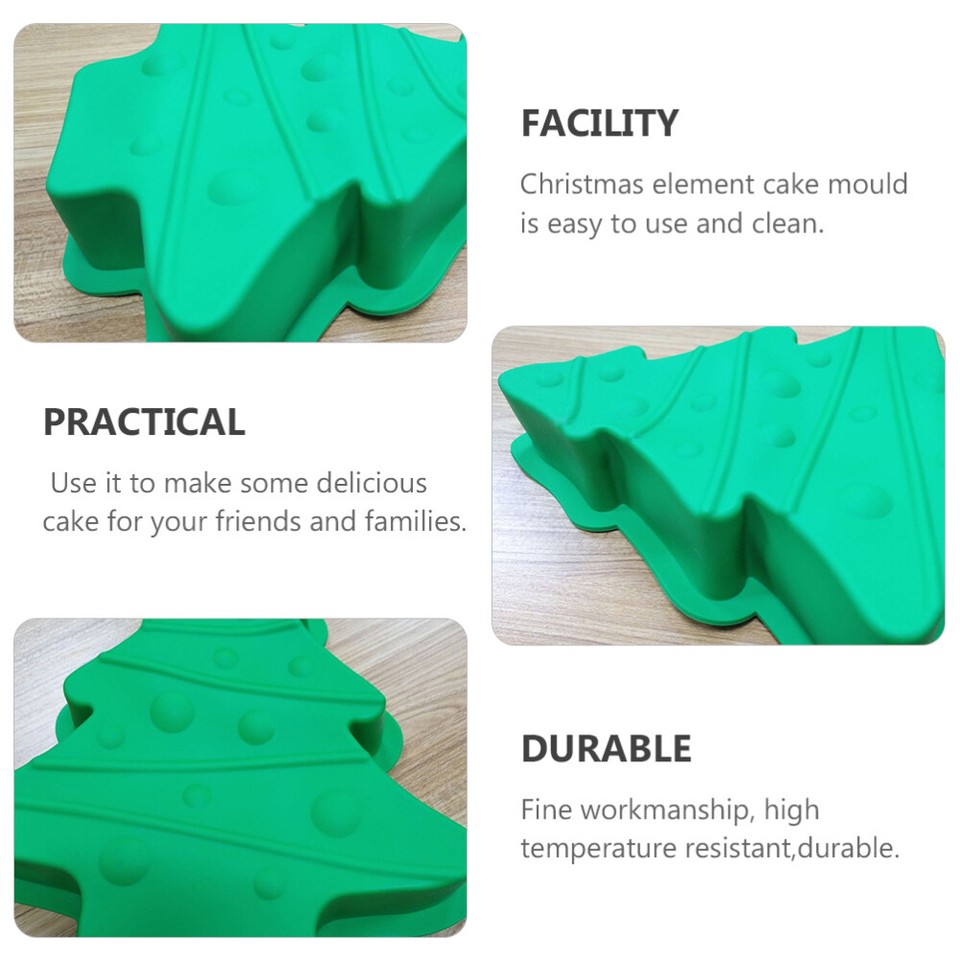 Large Chocolate Silicone Mold Pie Christmas Tree Cake Tin Pans Adorable ...