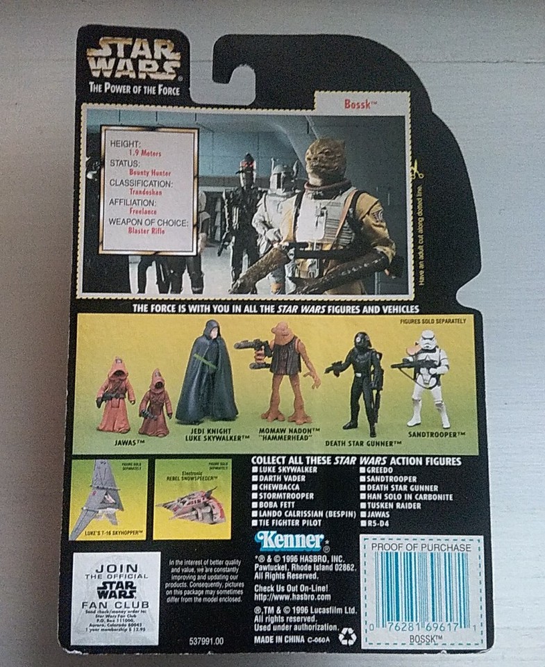 Star Wars The Power of the Force Bossk Action Figure with guns Hasbro ...