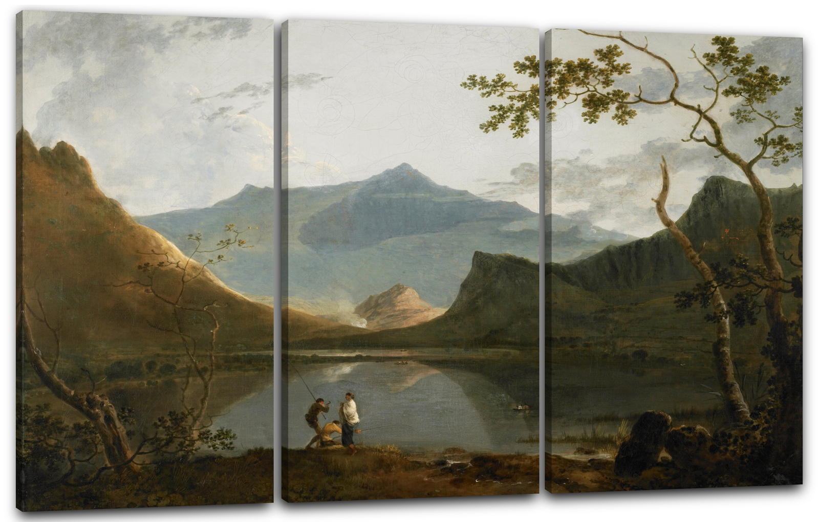 Wandbild Landschafts-Gemalde See im Tal, Romantik Realismus | eBay