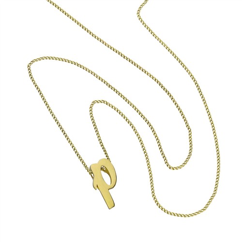 Tiny 9ct Gold Alphabet Letter P Necklace 16 - 20 Inches Name Initial ...