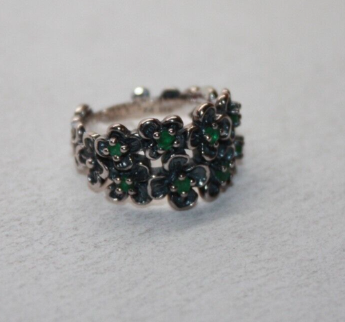 Or Paz Sterling Silver Green Stone Flower Band Ring Sz: 6 [034GRA] | eBay