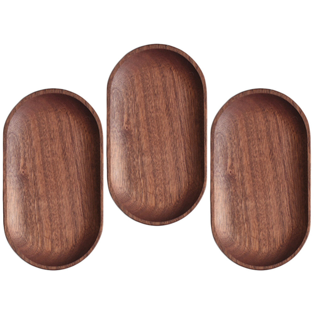 3 Pcs Solid Wood Plate Serving Platter Oval Tray for Coffee Table | eBay UK