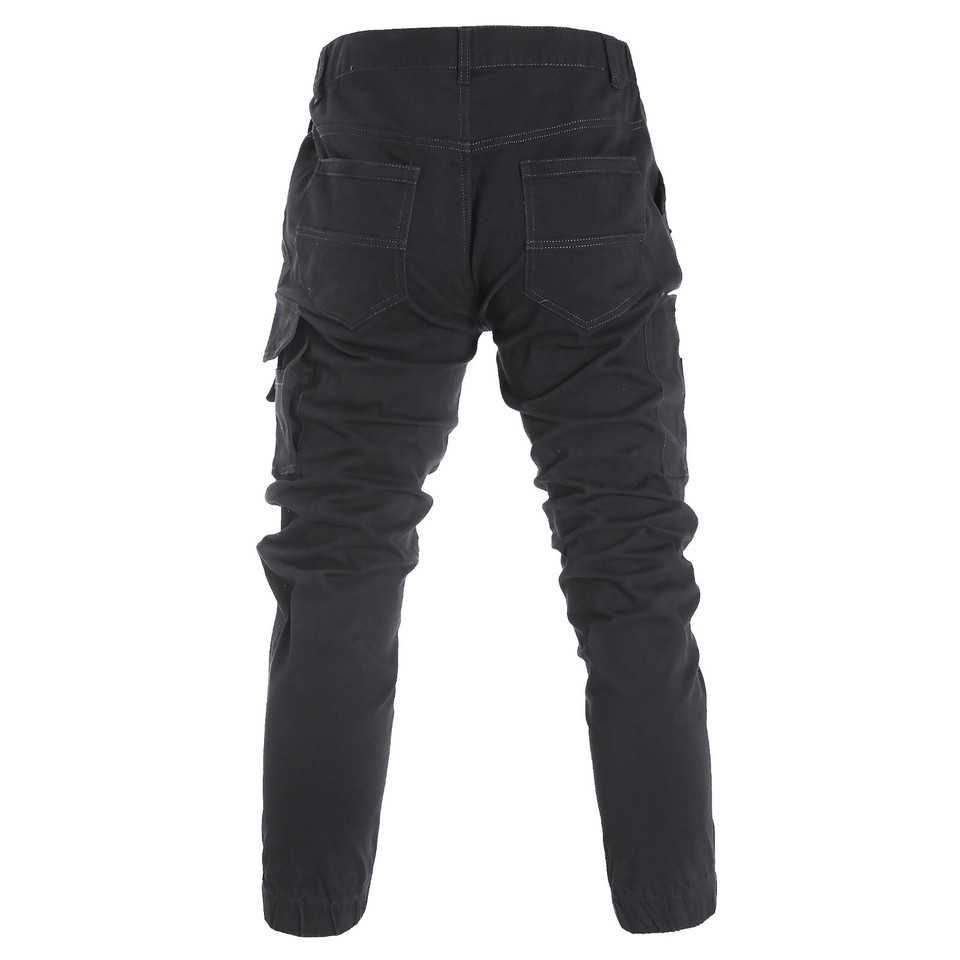 Mens Cargo Pants Work Elastic Cuffed Stretch Cotton Combat Wear 3M Tape ...