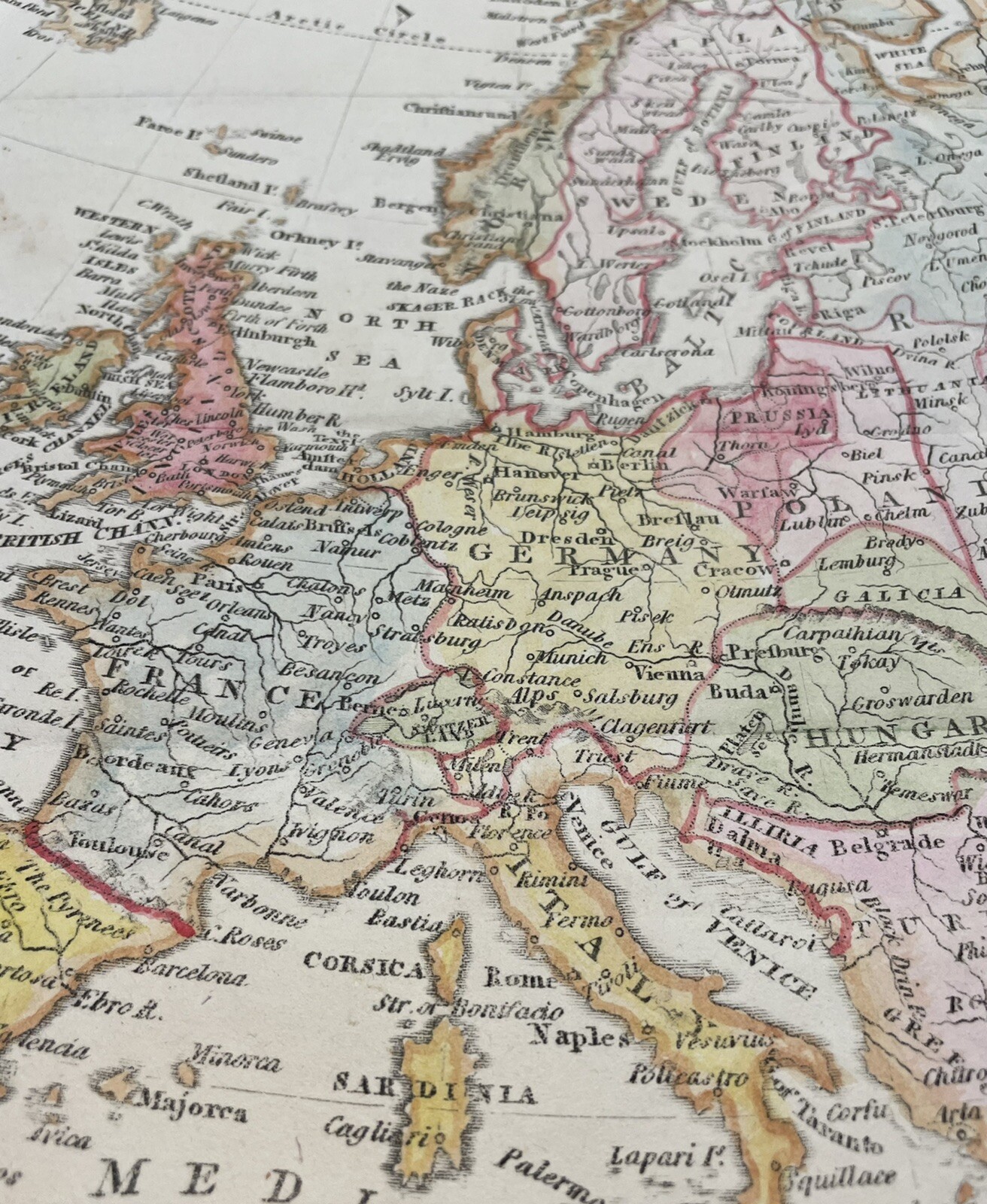 1817 Antique Map of Europe by G.A. Cooke, with Countries post Congress ...