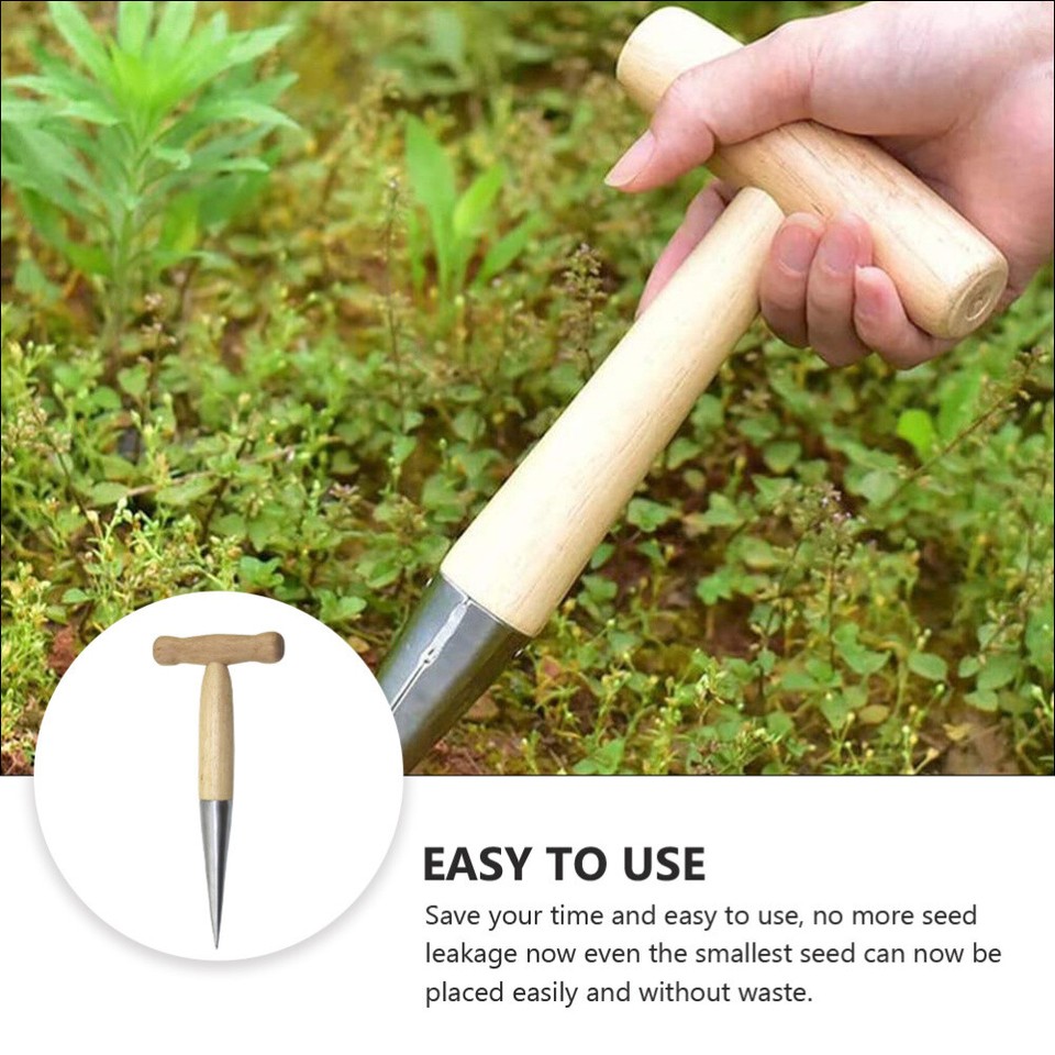 Stainless Steel Dibbler Bulb Planter Dibber Hole Puncher Gardening Tool ...