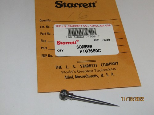 STARRETT Scriber /Awl For Series 11, 33, 434, 435 Square Heads PT07659C ...