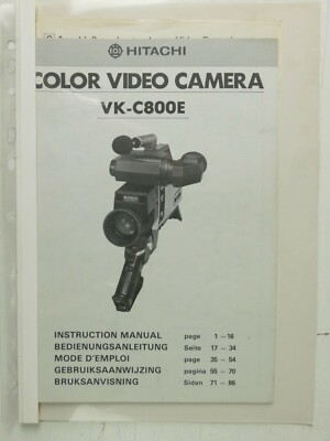 Hitachi Color Video Kamera VK-C800E Bedienungsanleitung H23264 | eBay.de