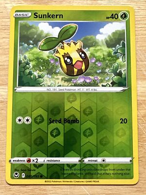 Sunkern - 005/195 - Reverse Holo - Silver Tempest - NM/M - Pokemon Card ...