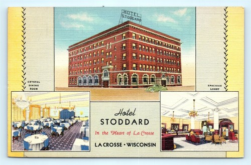 Postcard WI La Crosse Hotel Stoddard Multiview Vintage Linen H11 | eBay
