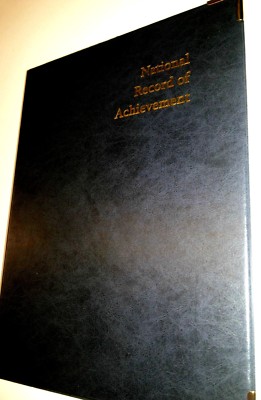 NATIONAL RECORD OF ACHIEVEMENT PVC A4 FOLDER IN GREY LEATHER LOOK PVC ...