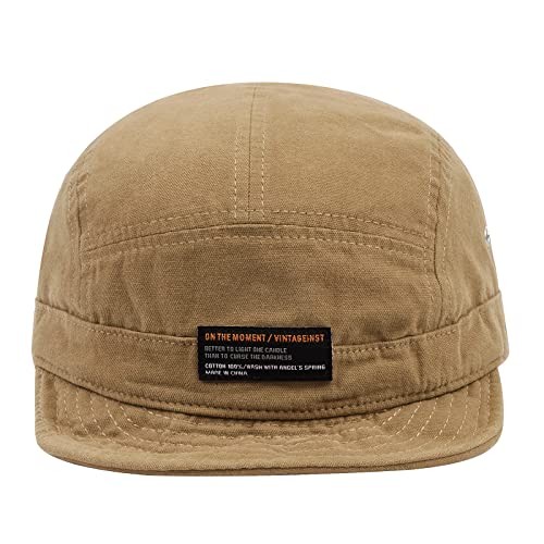 Short Brim Baseball Cap 5 Panel Hat Soft Short Bill One Size Dy09-khaki ...
