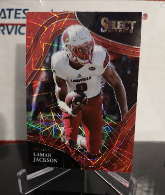 LAMAR JACKSON 💥 2022 Panini Select Field Level Red Lazer Prizm Color ...