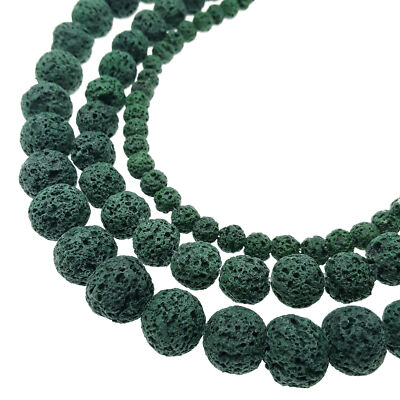 Dark Green Lava Rock Stone Beads 6mm 8mm 10mm 12mm 15.5" Strand | eBay