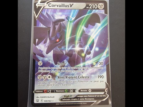 Carte Pokémon Corvaillus V 109/163 EB05 Epée Bouclier Styles de Combat ...