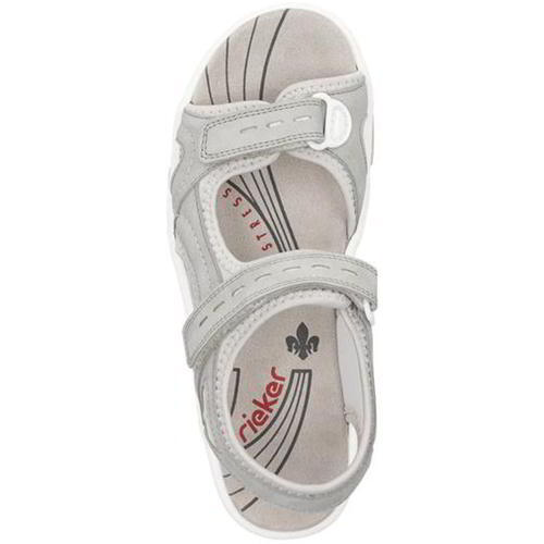 Rieker Womens Ladies 68866 Grey Adjustable Comfort Walking Sandals Size ...