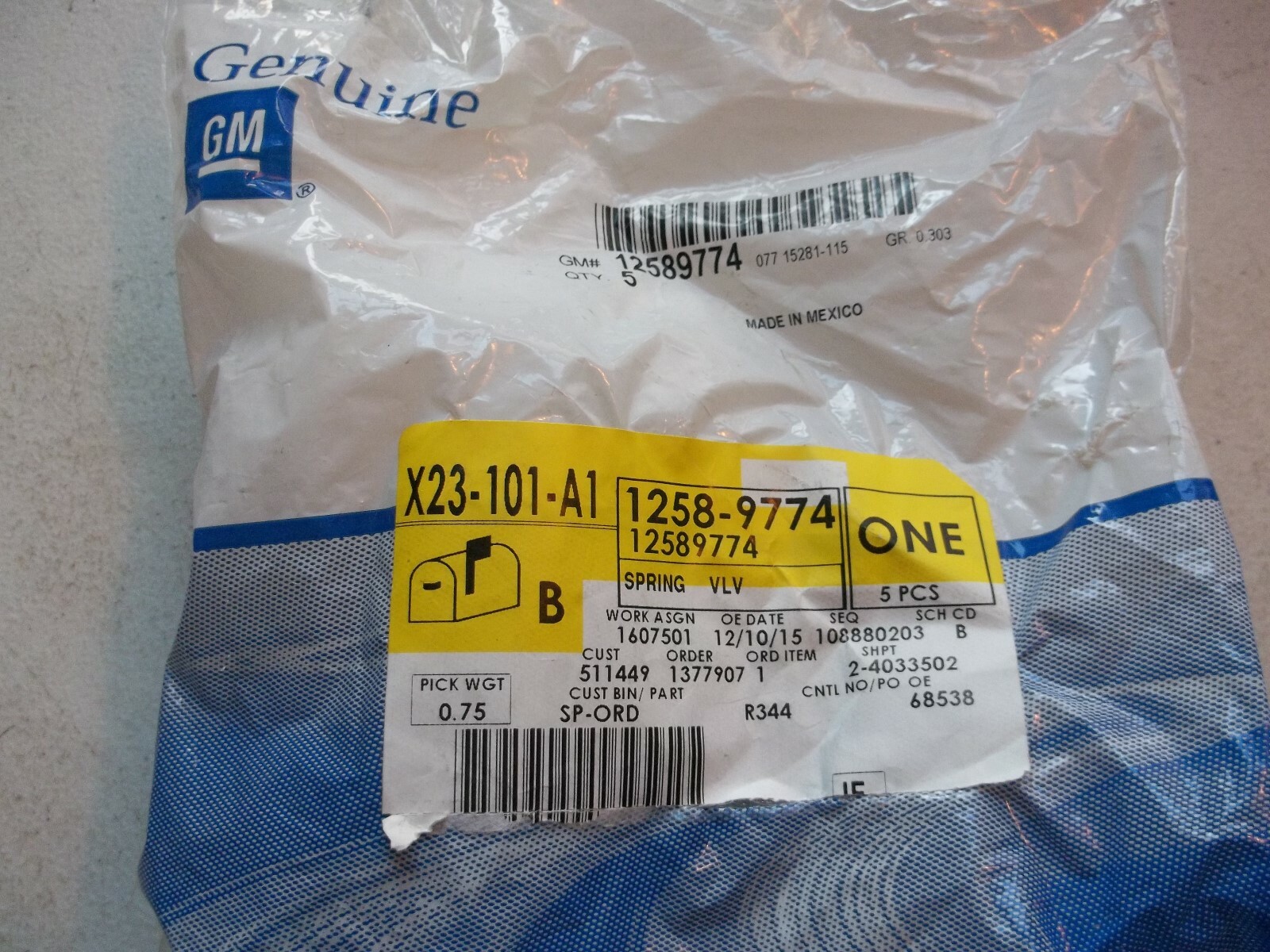 Genuine GM Valve Springs 12589774 Total Of 5 Springs Sealed In Package ...